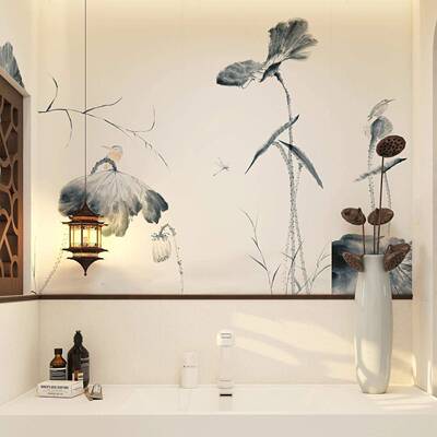 新中式600x1200卫生间砖写意竹子花砖式瓷砖厨宋房46508墙仿古厕