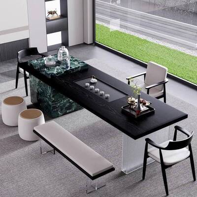 实木大板茶桌椅组合岛台台办公室茶客厅奢家用现级代简约OAC轻高