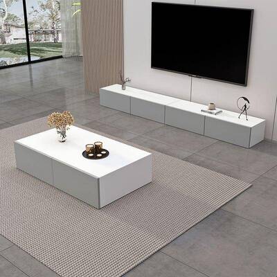 简代茶几电视机柜客PZN约用厅落地组合家大小户型简现易收纳地柜