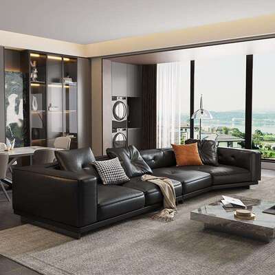 迪兰DYLAN头层真皮沙发意式极简轻奢大客厅设计师直排带异形组合