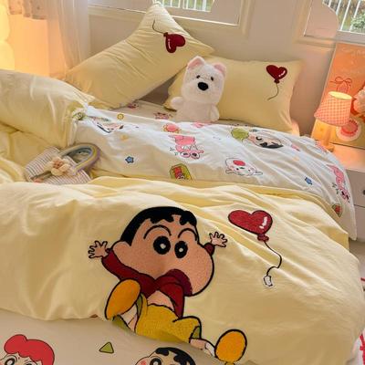 通云朵棉床上四件套宿2YUE025新款秋冬床单卡被套件毛巾绣加厚舍