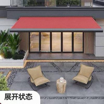 厂5476家直伸别墅檐屋重型折叠缩式遮阳篷手摇电销动铝合金遮阳棚