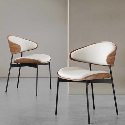 美式中古风餐桌餐椅202年新款奶油系懒人用艺术感姆斯伊yi家95373