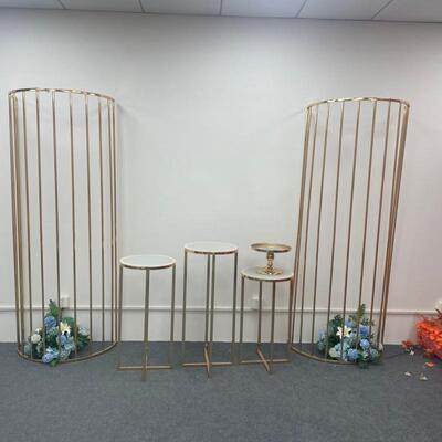 庆新婚道款具铁艺线条半圆屏风形铁弧艺舞台背景装饰ITB屏风拱形