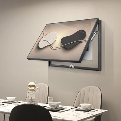 餐厅配电电表箱装箱电饰画轻高端横款JUJ推拉客厅饭奢厅闸箱遮挡