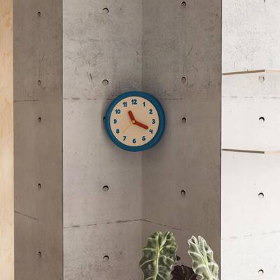 钟转角挂极20791简纯色墙角钟静时钟艺角术装饰遮孔挂钟免打孔阴