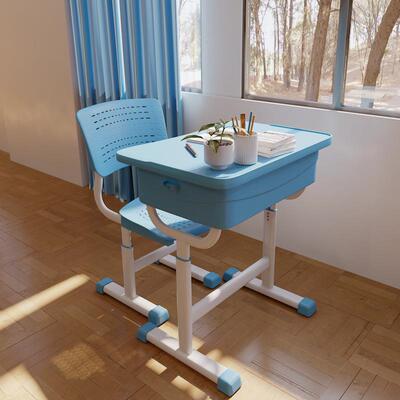 新abs课感桌椅28628透气设计学校桌椅流行款舒适座升降课课桌款学