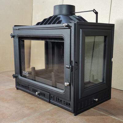 炉柴火炉燃三面火tb-61631取暖民宿铁壁炉家木用真火内铸嵌式杰森