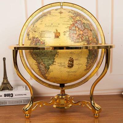 球高2端大号3397CM高清地仪摆件万古向旋转欧式美式复办公室桌摆