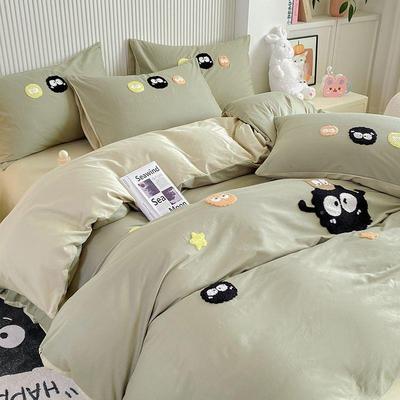 200毛巾绣纯棉全四件套1童0支0棉床单可爱被套儿三ICK件套学生被