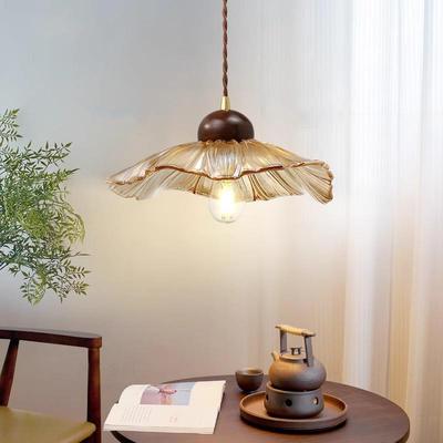 中古美式床头吊灯法式单头餐厅吧台玄关吊灯胡桃木田园风卧室灯具