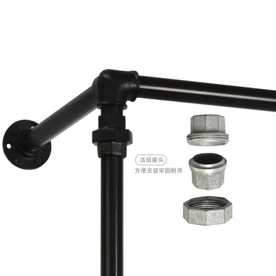 服装店壁挂水管双层铁艺陈列架时装架上墙多组钉墙服装货架可定制