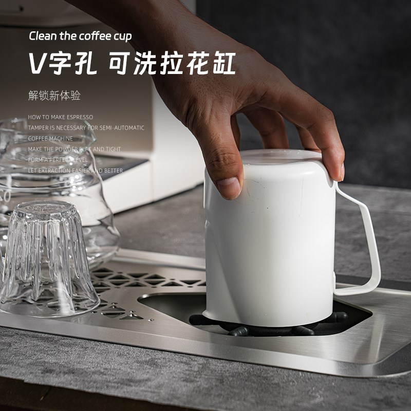 不锈钢高压洗杯器可清洗拉花杯按压式冲杯器吧台嵌入式洗杯机商用