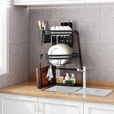 JY-10109厨房置物架沥水碗置架角落水槽物架上水方池碗碗碟碗盘洗