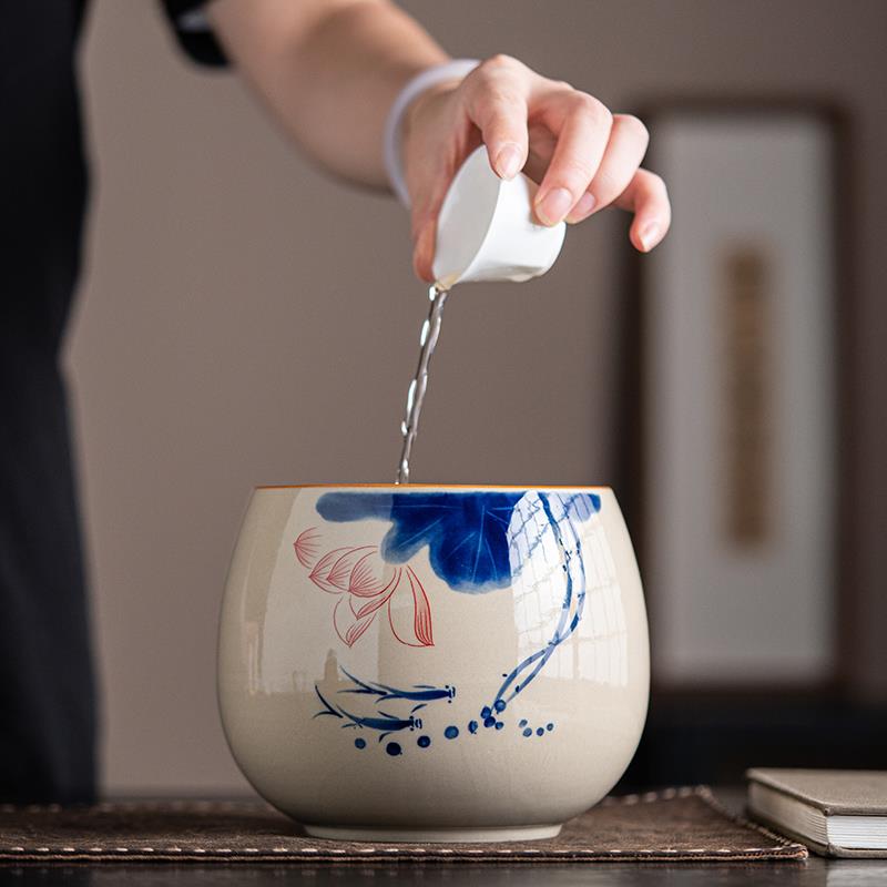 草木灰茶渣缸渣桶废水缸茶道茶台建水缸家用办公轻奢功夫配件