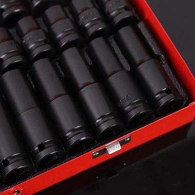 NIB加长风炮套筒35件装气动套小风炮套套工具套装1/筒2寸铁筒盒