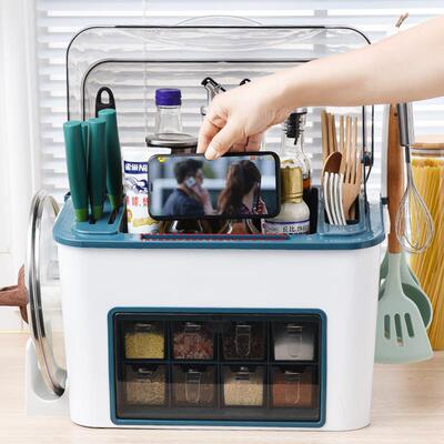 新款架厨房刀置架八格调物味瓶架子收纳神器调盒筷91082-1料子收