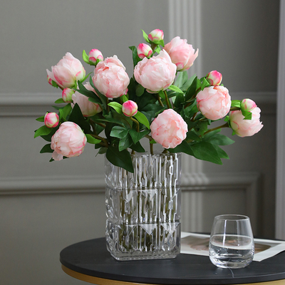 仿真花芍药插花瓶摆件室内干花客厅餐桌花束卧室塑料假花装饰摆件