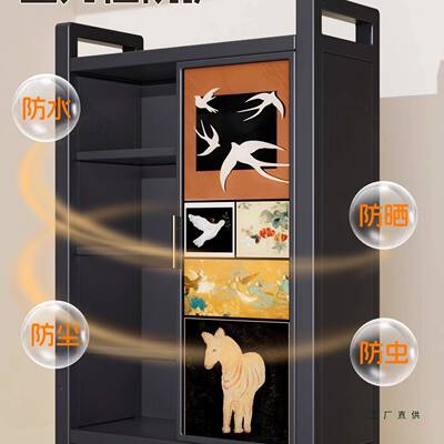中古阳台柜靠风墙一体收纳柜柜防水防晒钢制储物F99HHT6M台大容量