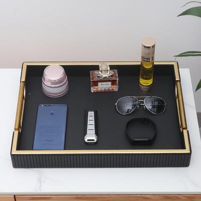 创意家茶收纳盘房柜间床头几SRD-WJTP皮质收纳盒玄关用杂物整理装