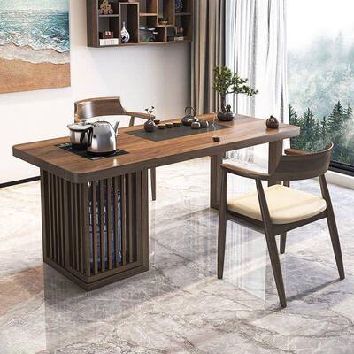 现代简约纯实木小茶31341桌椅组合嵌入式茶盘户型家用一台体阳茶