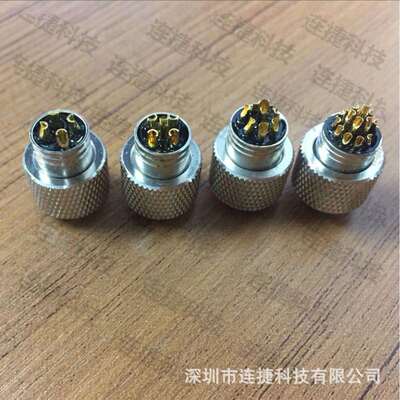 M12转D-SUB连接器M12toDB9DB15DB25插头4芯81217芯连接器