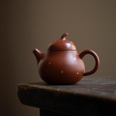 墨原矿朱泥功砂紫茶壶夫茶具家用球孔过滤mjtc半手工仿古点金紫砂