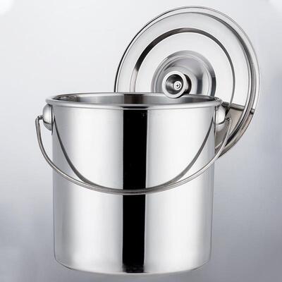 不锈钢提提桶手式冰桶多用圆桶储水带盖豆浆桶桶汤锅食堂GVD大米