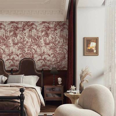 精美壁画玉生烟丛林风景墙粘纸自墙面装饰背墙景壁纸玉生烟自家粘