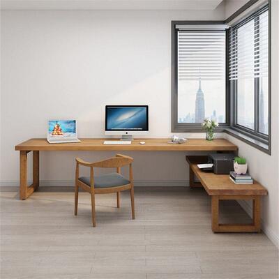 转简约桌实木书桌高桌PTI角电脑台式矮办公墙角桌长形工作办公组