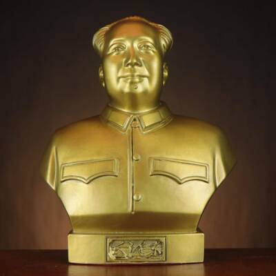 毛爷爷铜像家居办RBZ公室伟人车摆件车载摆内饰品铜半像身主席件