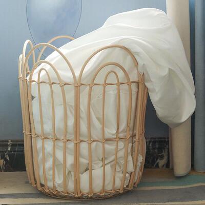 印尼篮藤编筐篮收纳家居脏衣服篮子藤条编织手筐提ST10038洗衣藤