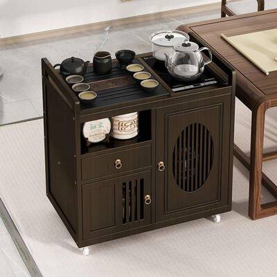 家用移动茶桌小台带轮茶车客厅自动烧水壶一体台茶几阳茶91725全