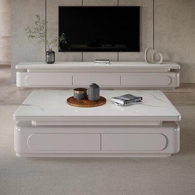 小轻奢新款厅微晶石简岩板茶GUD几电视柜组合约现代户型客家用茶