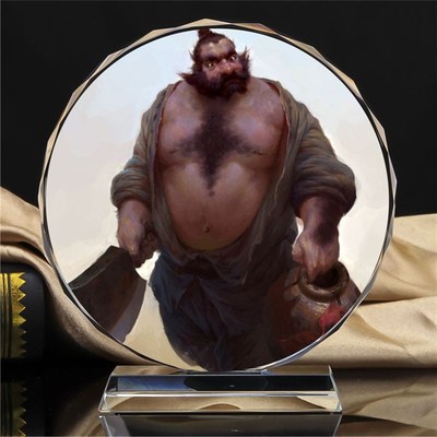 水浒传好汉鲁智深/李逵画像珍藏礼品水晶摆件工艺品书房装饰摆设