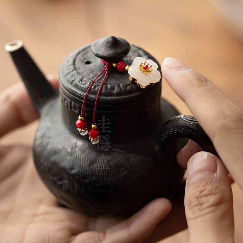 圭隐堂手工提溜小挂件吊坠家用盖碗茶壶壶绳茶具装饰品茶道零配件
