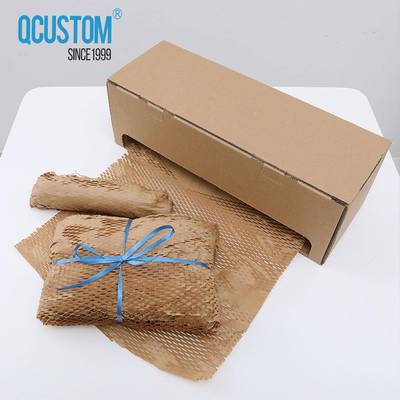 蜂窝装蜂窝缓冲纸带盒网格网状撕拉503纸填充纸包套快递装纸厂家