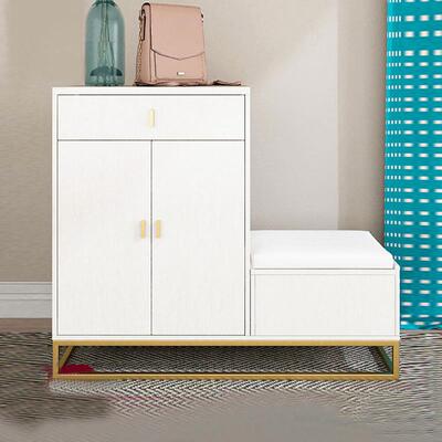 鞋柜鞋凳一体现代简FBJ约实木入柜子收户纳置物柜储物柜换口试鞋