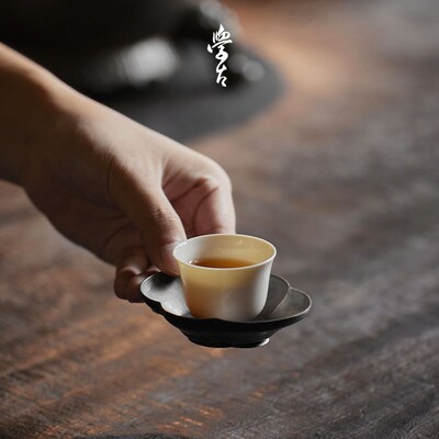 不亦室 学古 渭水杯 白瓷品茗杯茶具陶瓷单杯主人杯
