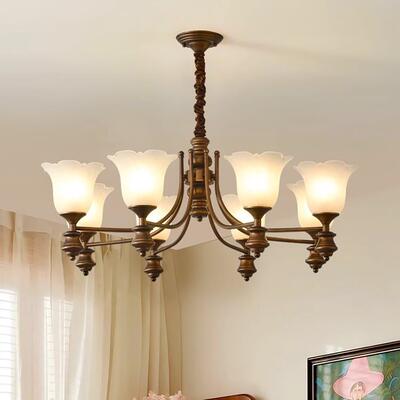 摩灯时代古铜色厅灯美式客复古餐厅NKP灯吊具简约中古风房间卧室