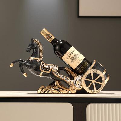 新中WIZ式马架摆件创意客厅饰酒马酒柜玄关工艺品红酒托到成装功