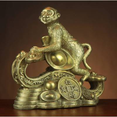 铜全猴子如子意猴元宝51462猴家居店铺铜猴摆件厂家