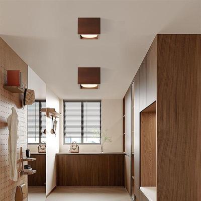 古中风胡桃木客代厅无灯斗胆灯极简现明装木头筒灯主过91788道格