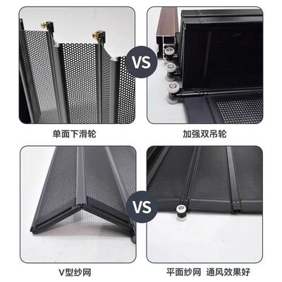 金刚网防折叠纱门平网防盗带锁狗老鼠铝合金无猫隐形推拉式沙BLN