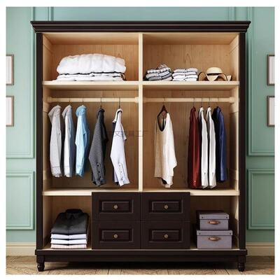 Bw美式柜木家用卧室3门实4门LDQ5门1法式复古白衣色柜