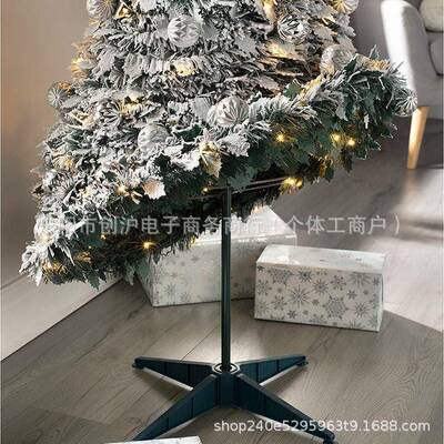 工厂卖可折叠圣诞1.2m/1.5m/1.8m/热2TAV.1m白光色雪植绒树发圣诞