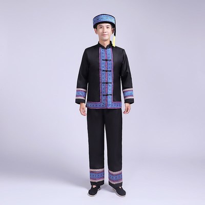 壮族苗族瑶族侗族土家族彝族哈尼族畲族少数民族舞台演出服装男款