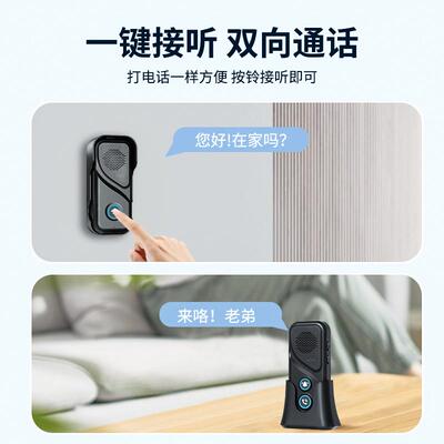 语音对讲门铃YD01双语无音对讲300米离距433线家用老人呼向叫对讲