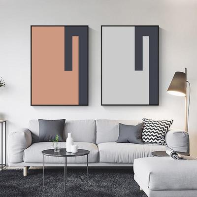 现简约风格客代廊厅装饰画卧室黑更衣室白灰壁画玄QX202011关走抽