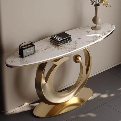 轻墙奢极简风靠玄关高台端入户走廊装饰柜创意岩板时艺BGE术端尚